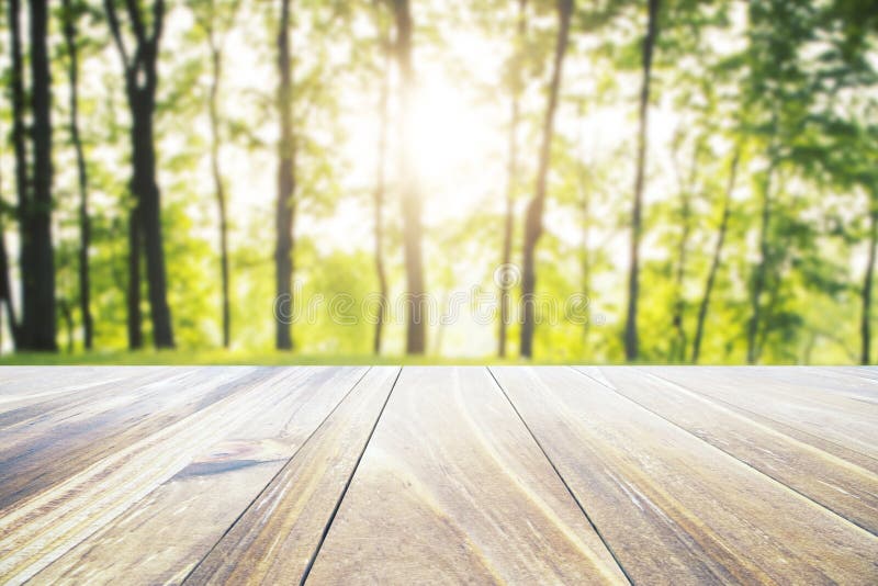 Empty Table on Nature Background Stock Illustration - Illustration of ...