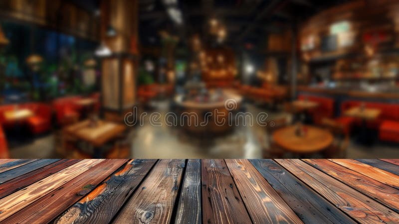 Empty Table at Night: Blurred Restaurant Background for Food Ads Stock ...
