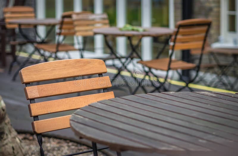 Empty Table Outside Local Cafe Stock Image - Image of dining, cafeteria ...