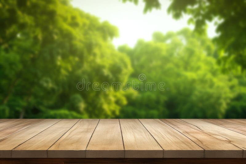 Empty Table for Product Advertising Display in Natural Background ...