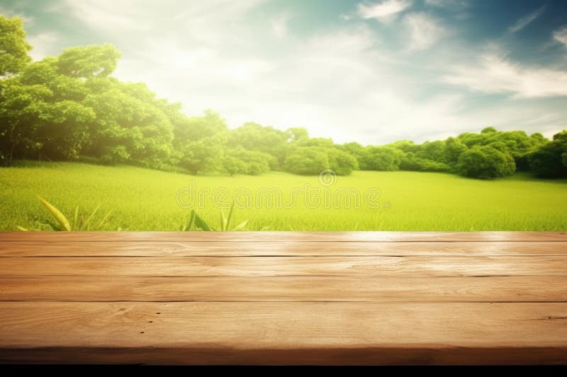 Empty Table for Product Advertising Display in Natural Background ...