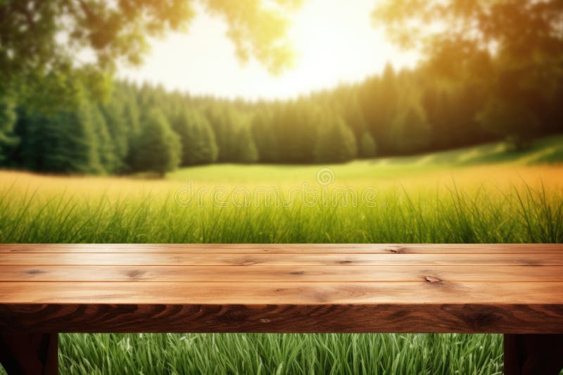 Empty Table for Product Advertising Display in Natural Background ...