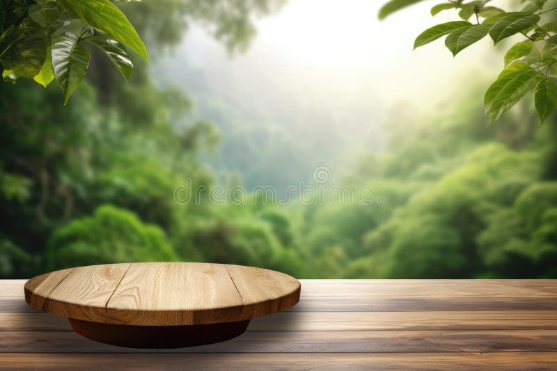 Empty Table for Product Advertising Display in Natural Background ...