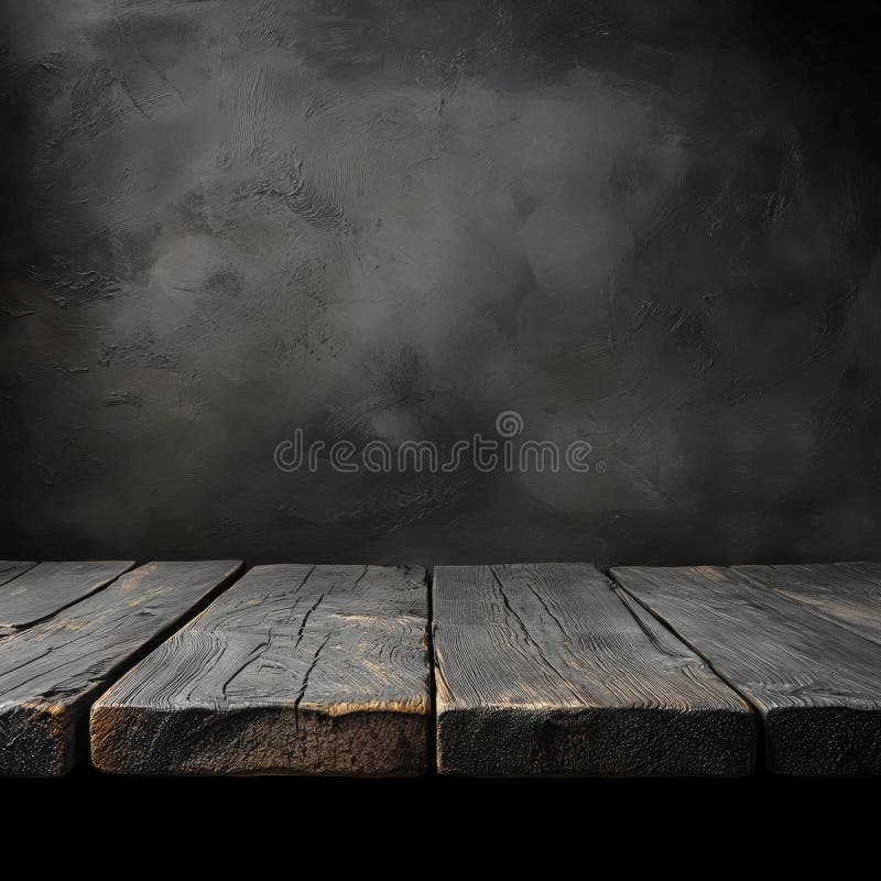 Empty Table for Product Display Montages on Grunge Wall Texture ...