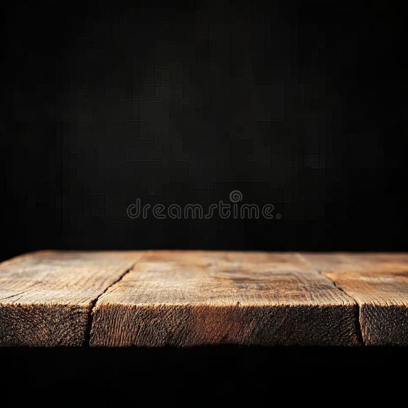 Empty Table for Product Display Montages with Target Icons on Dark ...