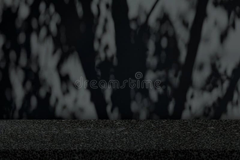 Empty Table with Scary Tree Shadow on Concrete Wall Texture Background ...