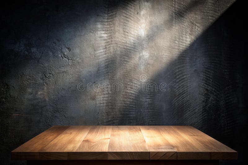 Empty Table on Black Texture Wall Background Stock Illustration ...