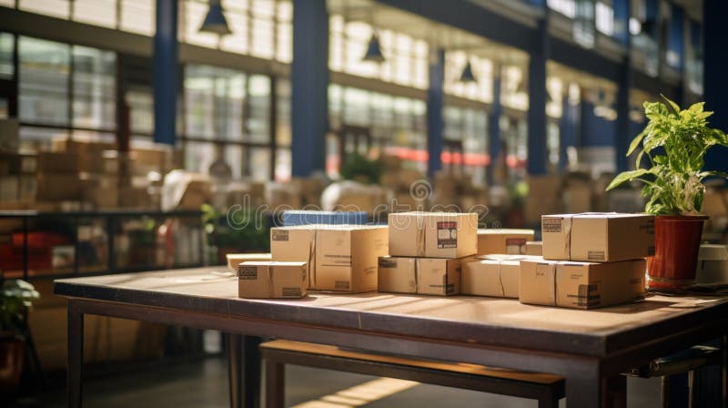 An Empty Table Stands Poised, Reflecting the Silent Stories of Parcels ...