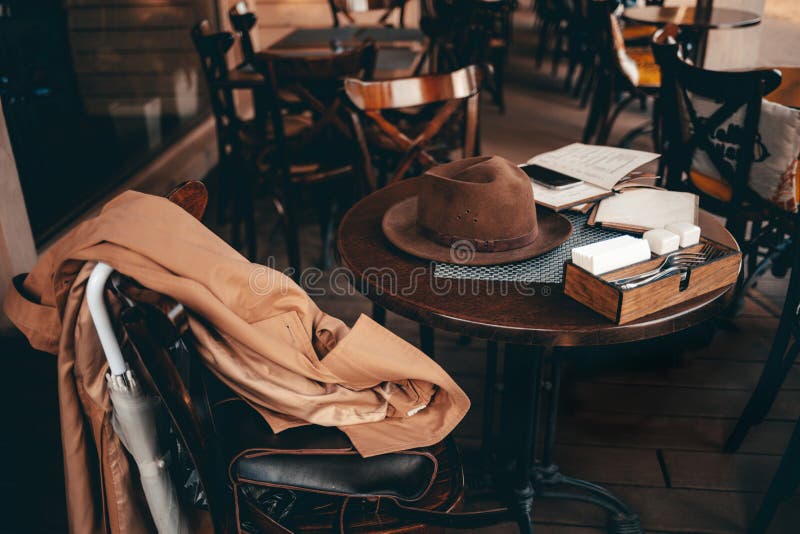 Empty Table with Things in the Cafeteria Stock Photo - Image of europe ...