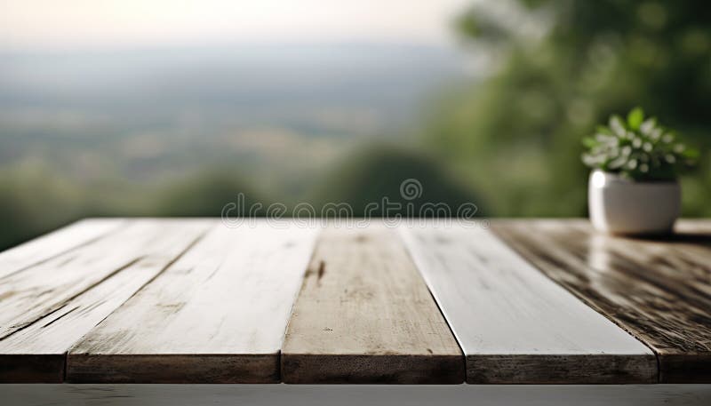 Empty Table Top and Blurred Landscape. Mock Up for Display or Montage ...