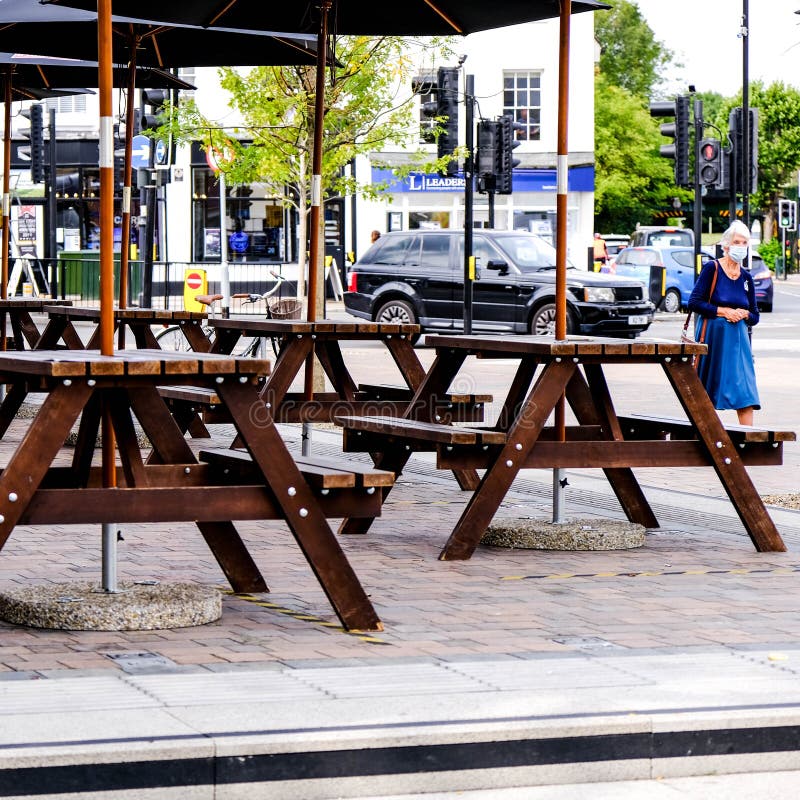 Empty Tables and Chairs Out Side a Wetherspoons Pub Editorial Stock ...
