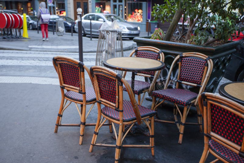 Empty Tables in between Dining Hours Along a Paris Stock Image - Image ...