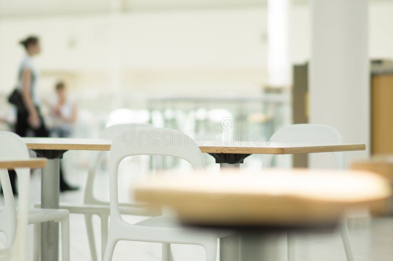 Empty Tables on Food Zone in Store Stock Photo - Image of dining ...