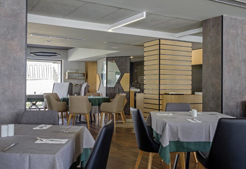 Tables in Italian Restaurant in Big Hotel 3 Stock Photo - Image of ...