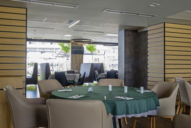 Tables in Italian Restaurant in Big Hotel 8 Stock Photo - Image of ...