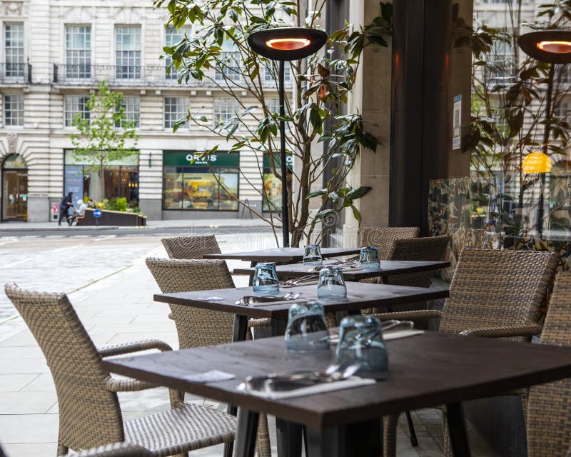 Empty Tables Outside a Restaurant in London Editorial Stock Photo ...