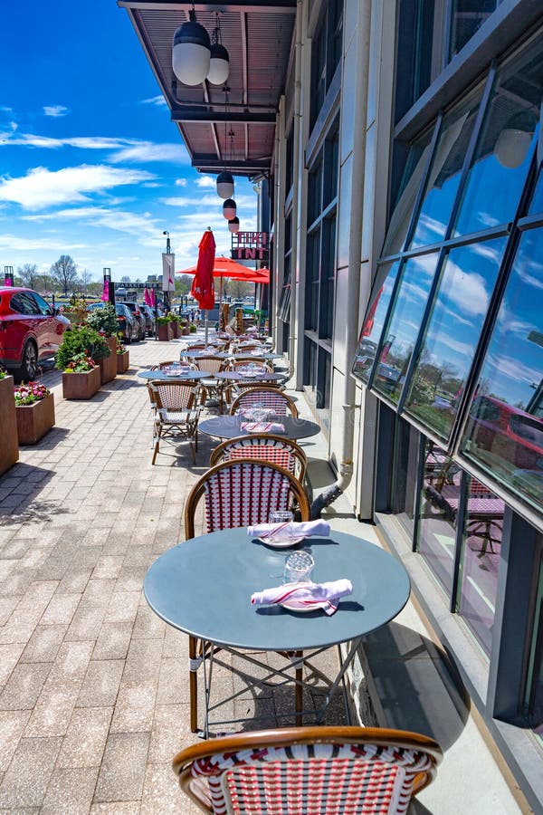 Empty Tables Sidewalk Cafe Chairs Along Wall Stock Photos - Free & Royalty-Free Stock Photos ...