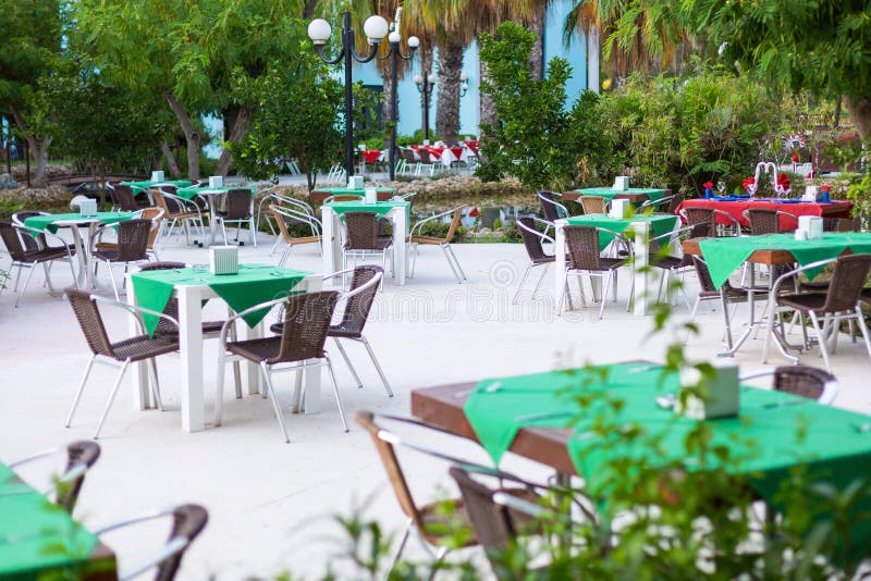 Empty Tables of the Summer Restaurant of the Hotel Stock Image - Image ...
