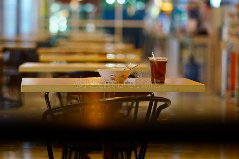 Empty Tables Viewed As Liminal Space Stock Image - Image of mood, scene ...