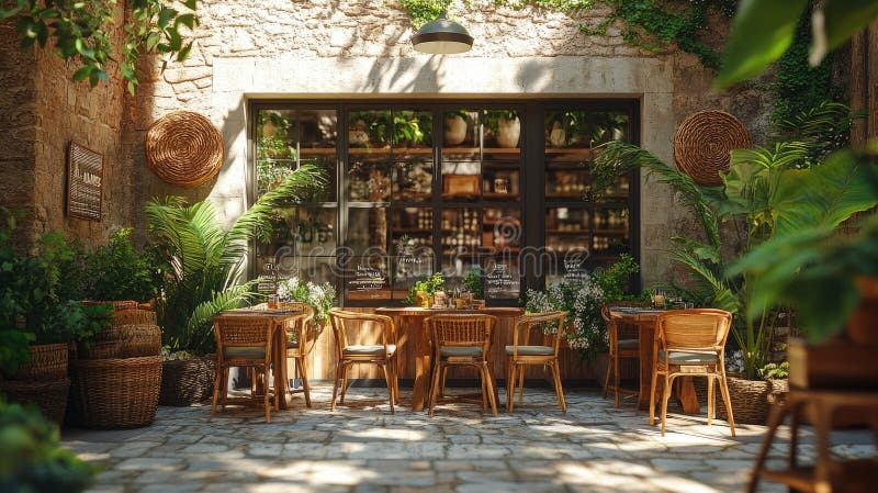 Empty Tables Waiting for Customers at a Mediterranean Restaurant ...