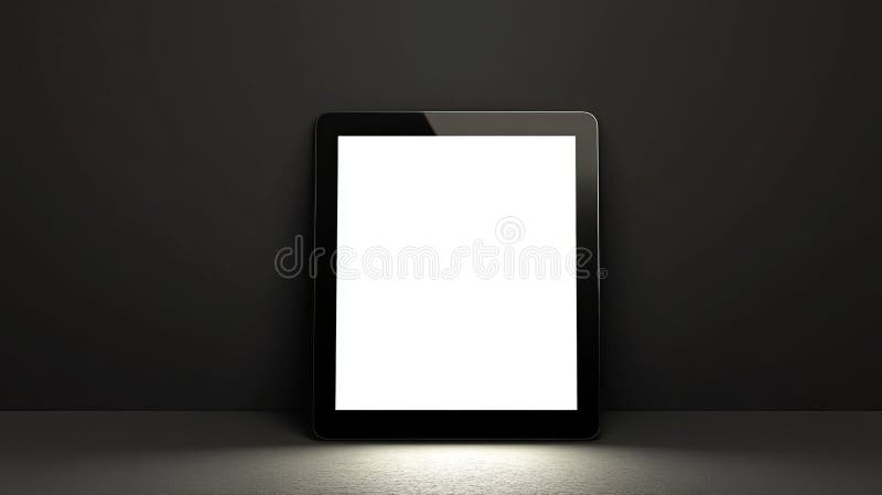 Empty Tablet Display on Dark Background for Mockup or Digital ...
