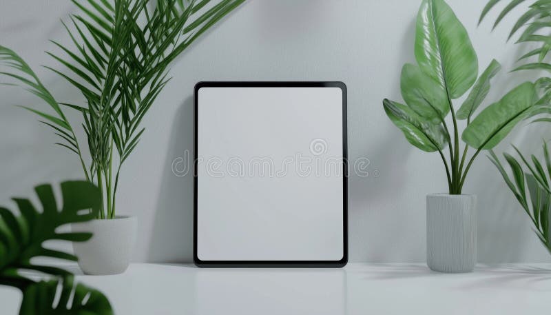 Empty Tablet Pc with Blank Screen for Presentation and Mockup Stock ...