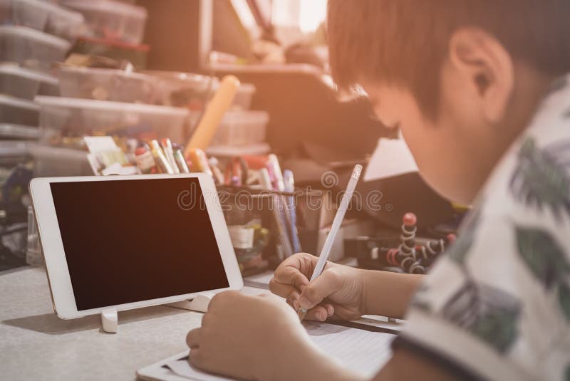 Tablet Screen Template for Quarantine Online Home Schooling and E ...