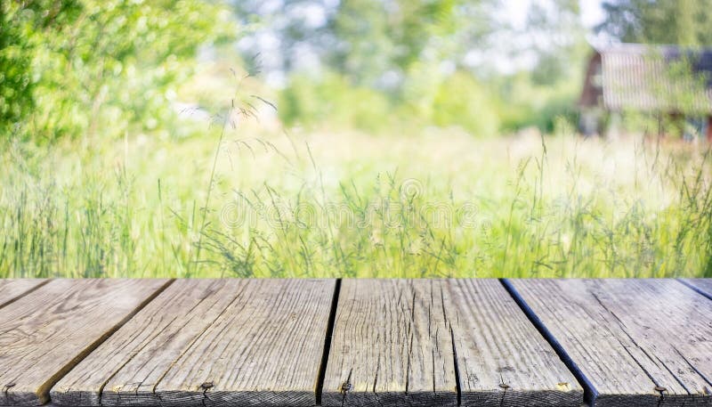 Empty Tabletop for Presentation of Goods on a Rustic Summer Background ...