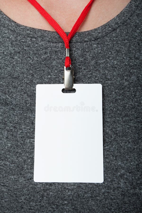 Empty Tag ID on Gray Clothing Background. Empty Id Card Mock Up Stock ...