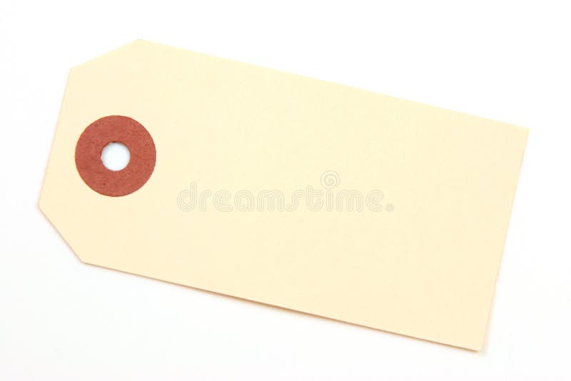 Empty Tag Over a White Background Stock Photo - Image of beige, empty ...