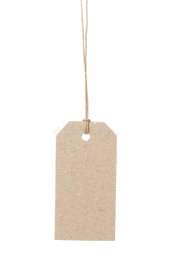 Empty Tag on Waxed Cord with Space for Writing Something Stock Photo ...
