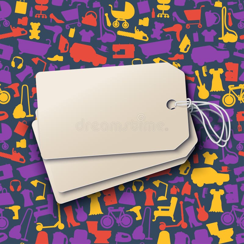 Empty Tags on the Shopping Icons Pattern with Theme for Sale ...