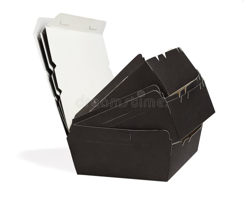 Empty Takeaway Paper Boxes stock image. Image of shot - 187348745