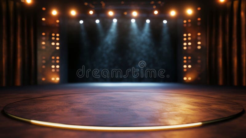 Empty Talk Show Studio Space with Subtle Lighting and a Lively Audience ...