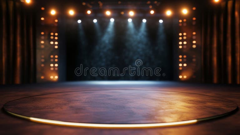 Empty Talk Show Studio Space with Subtle Lighting and a Lively Audience ...