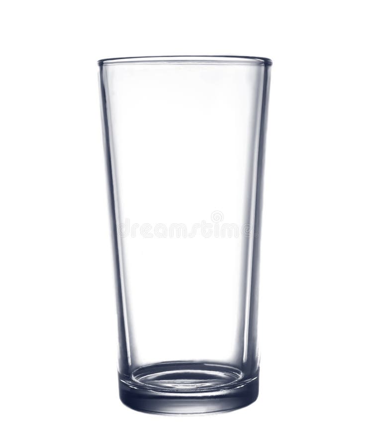 Empty Tall and Straight Glass for Drinks Isolated on a White Background ...