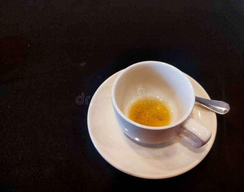 Empty Tea Cup on Black Background Stock Image - Image of desk, table ...