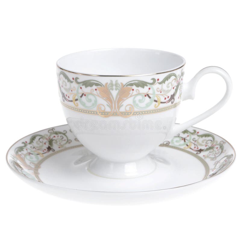 Empty tea cup isolated stock image. Image of dish, design - 87197541