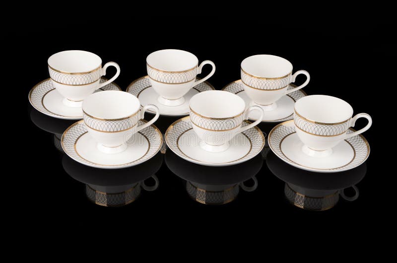 Empty tea cups isolated stock photo. Image of ceramic - 87195534