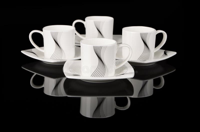 Empty tea cups isolated stock image. Image of dish, design - 87197679