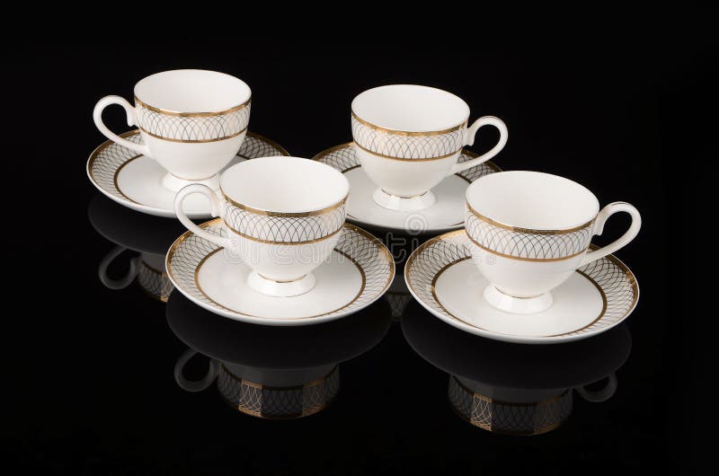 Empty tea cups isolated stock photo. Image of cups, dinner - 87197778