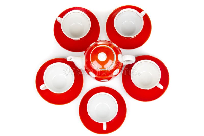 Empty tea cups and tea pot stock photo. Image of clean - 50475124