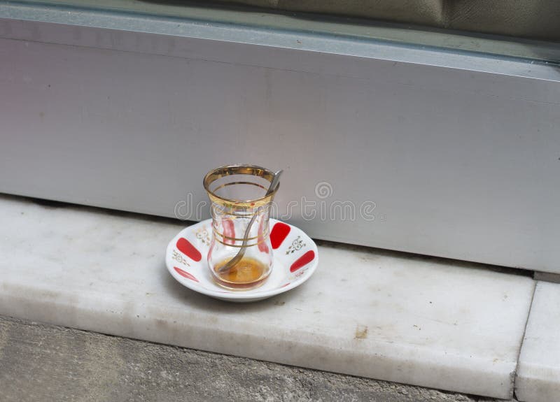 Empty Tea Glass in Istanbul Stock Image - Image of refresh, spicy: 41699729