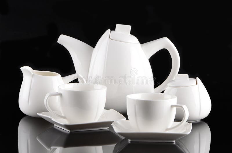 Empty tea set isolated stock photo. Image of cups, food - 87195174