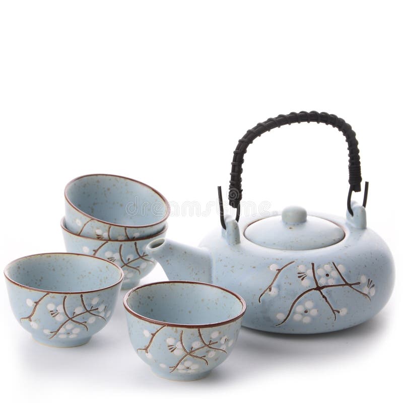 Empty tea set isolated stock image. Image of food, clean - 87539585