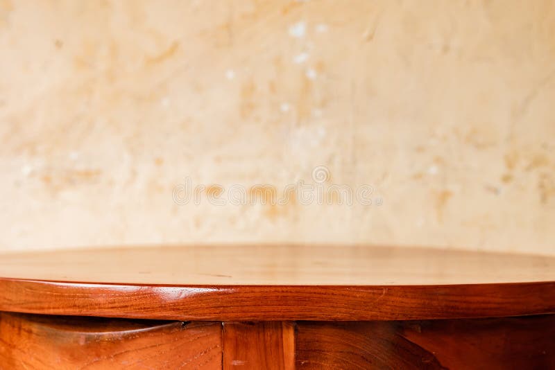 Empty Teak Wood Table for Background Stock Image - Image of desktop ...