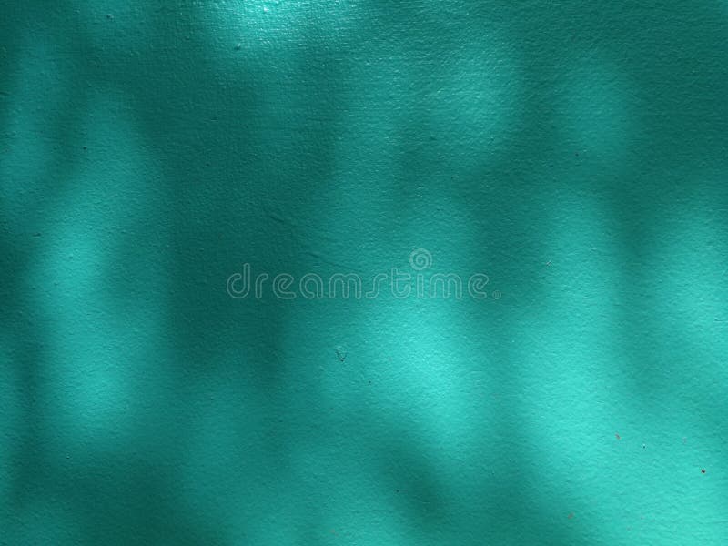 Copy Space on Teal Green Cement Wall with Tree Shadow. Stock Image ...