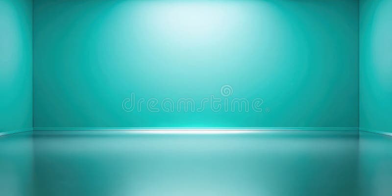 Empty Teal Room Corner with Subtle Lighting and Reflective Floor ...