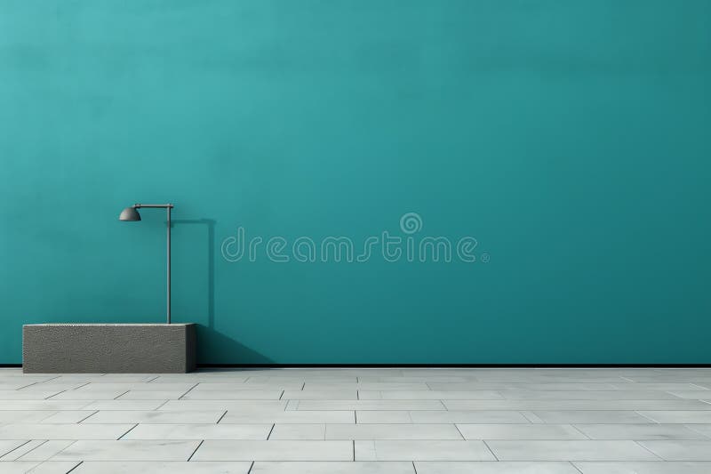 Empty Teal Store Wall for Logo Stock Illustration - Illustration of ...