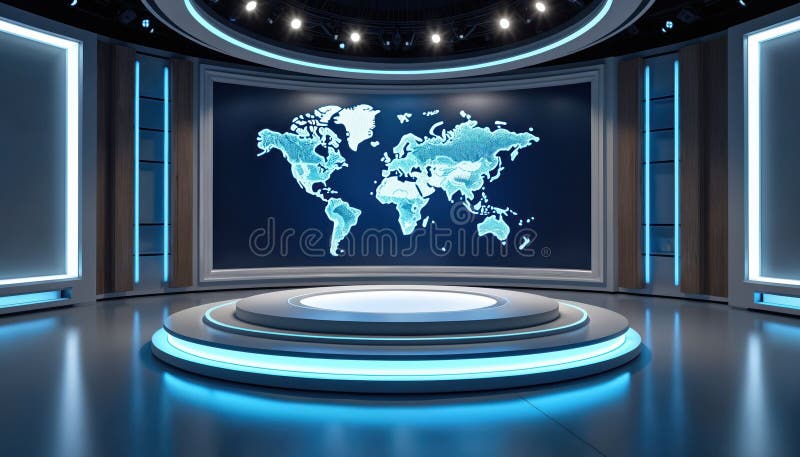 224 Modern Television Newsroom Broadcast Studio Stock Photos - Free ...